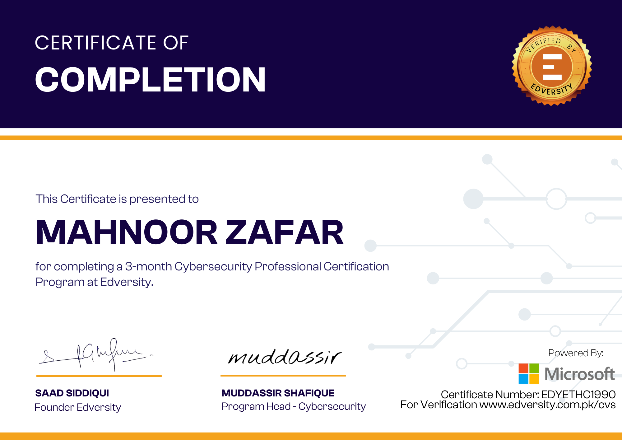 Cybersecurity Specialization Program - Edversity